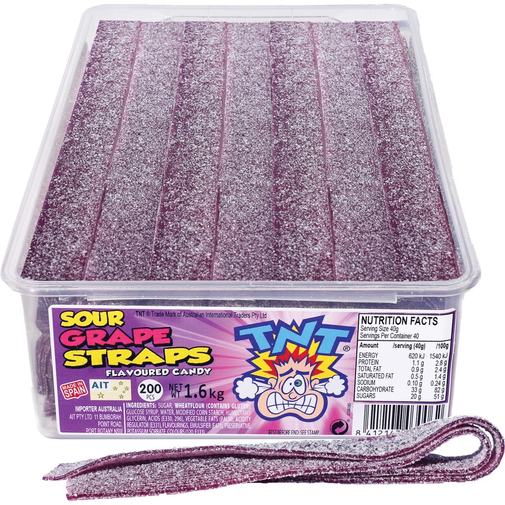 TNT Sour Straps Grape – Lollies 4 U