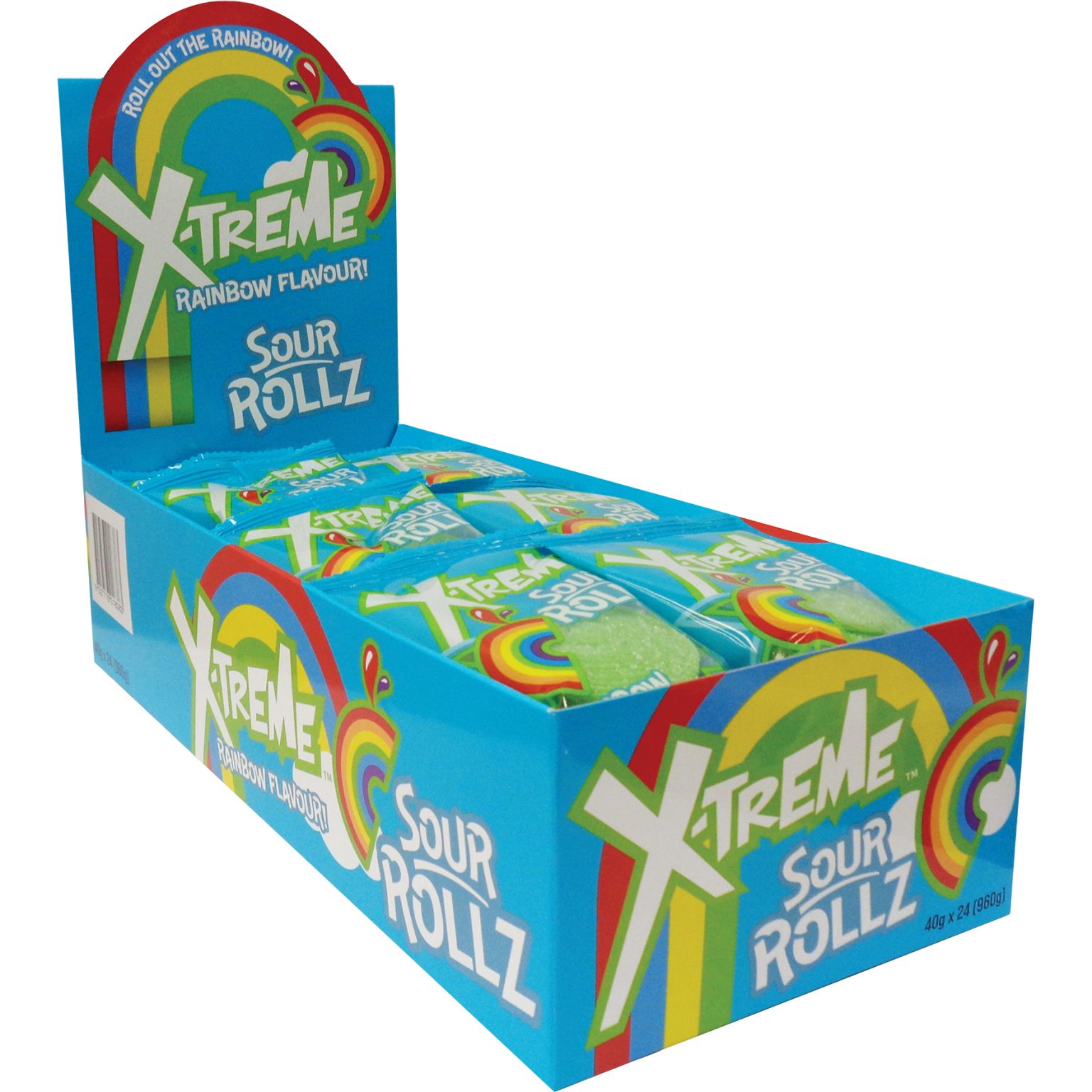 X-Treme Sour Rolls Rainbow 40g $1 | Lollies 4 U